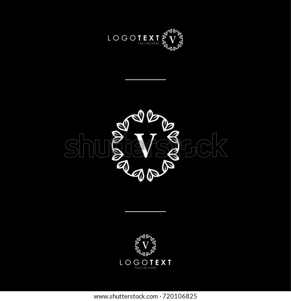 Custom Letter V Nature Stock Vector (Royalty Free) 720106825