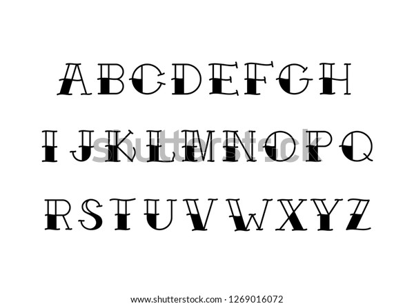 Custom Letters Traditional Tattoo Vector Stock Vector (Royalty Free ...