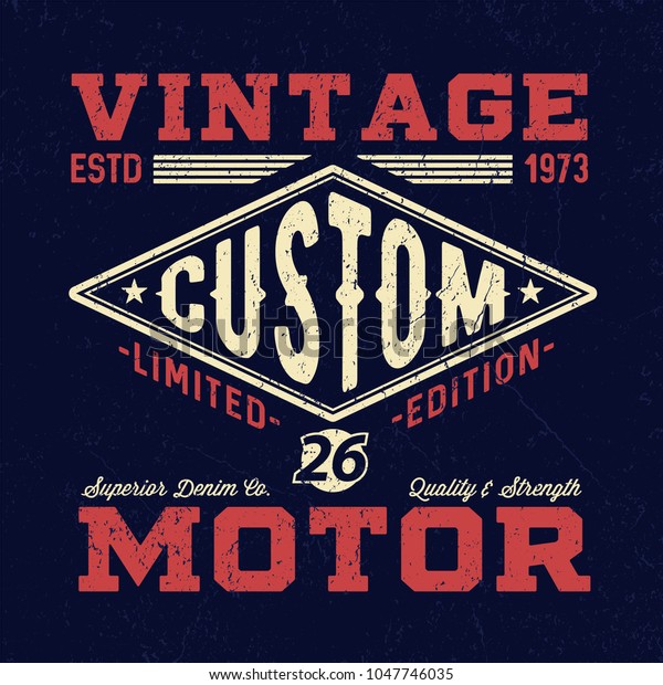 Custom Motor Tee Design Print Stock Vector (Royalty Free) 1047746035