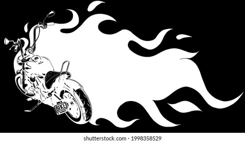 Custom Motorcycle Flames Vector Illustration Design Stock Vector ...