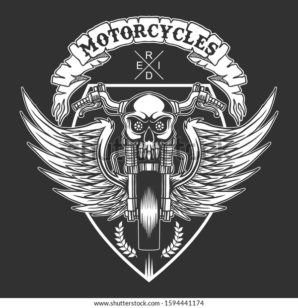 Custom Motorcycles Badge Vector Illustration Your Stock Vector (Royalty ...