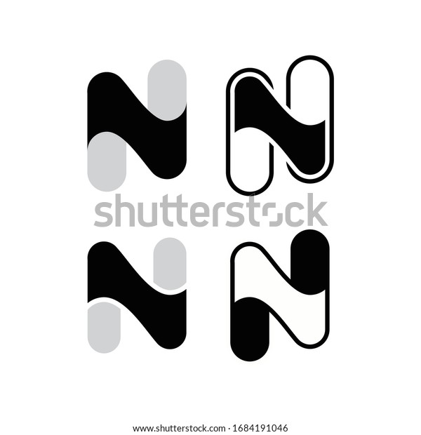 Custom N Letter Icon Logo Customized Stock Vector (Royalty Free ...