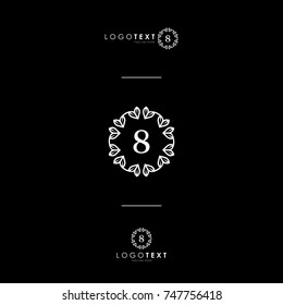 Mono Line Monogram Logo Template Elegant Stock Vector (Royalty Free ...