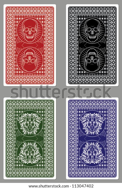 Custom Playing Card Designsvector Skulls Lions Stock Vector (Royalty ...