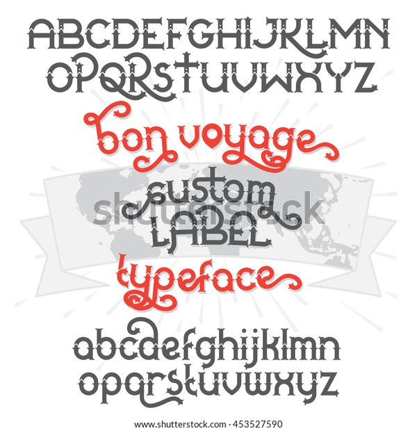 Custom Retro Typeface Bon Voyage Vintage Stock Vector (Royalty Free ...
