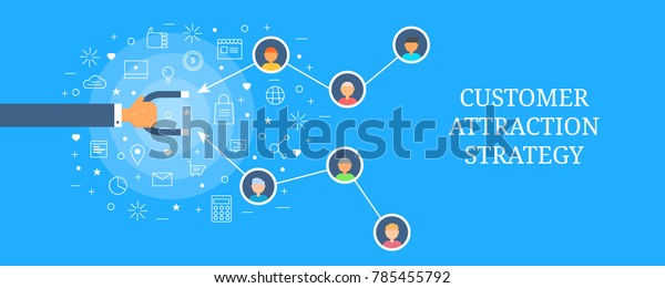 Customer Attraction Customer Magnet Customer Retention Stock Vector ...