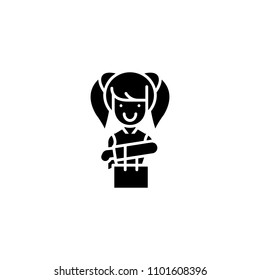 Customer Black Icon Concept Customer Flat Stock Vector (Royalty Free ...
