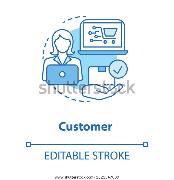 Customer Blue Concept Icon Online Shopping Stock Vector (Royalty Free ...