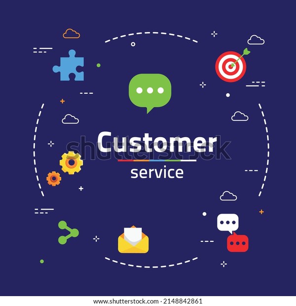 Customer Care Icons Colors Stock Vector (Royalty Free) 2148842861 ...