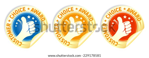 Customer Choice Award Stickers Set Stock Vector (Royalty Free ...