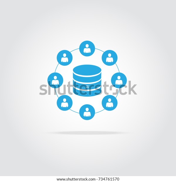 Customer Database Icon Connecting People One Stock Vector (Royalty Free ...