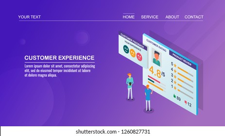 Customer Experience Sharing Online Comments Review Stock Vector ...