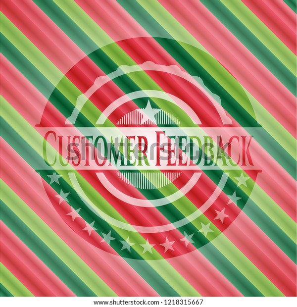 Customer Feedback Christmas Colors Style Emblem Stock Vector (Royalty ...