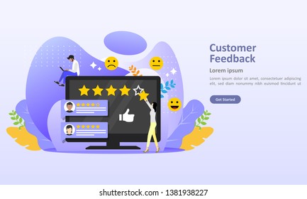 Customer Feedback Concept Design People Give Stock Vector (Royalty Free ...