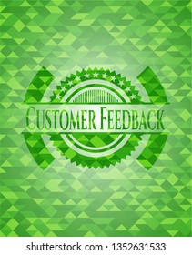 Customer Feedback Green Emblem Mosaic Background Stock Vector (Royalty ...