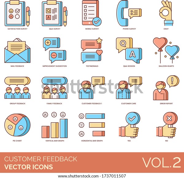 Customer Feedback Icons Including Satisfaction Survey Stock Vector ...