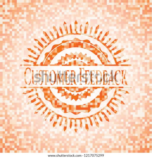 Customer Feedback Orange Tile Background Illustration Stock Vector ...