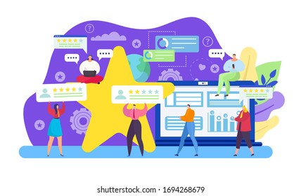 Customer Feedback Vector Illustration Cartoon Tiny Stock Vector ...