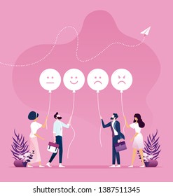 Customer Feelings Balloons Face Customer Feedback Stock Vector (Royalty ...