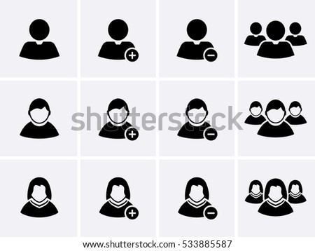 Customer Group Icons Set Staff People Stock-Vektorgrafik (Lizenzfrei ...