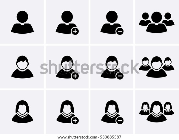 Customer Group Icons Set Staff People: Stock-Vektorgrafik (Lizenzfrei ...
