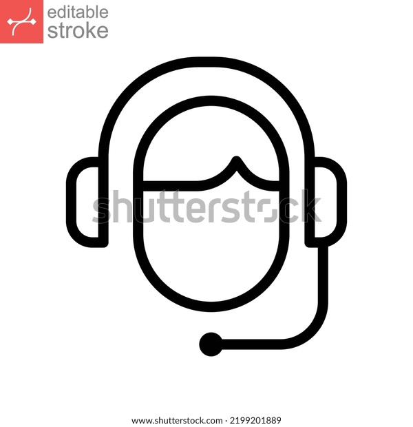 Customer Help Line Icon Headphones Logo Stock Vector (Royalty Free ...
