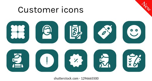 Customer Icon Set 10 Filled Customer Stock Vector (Royalty Free ...