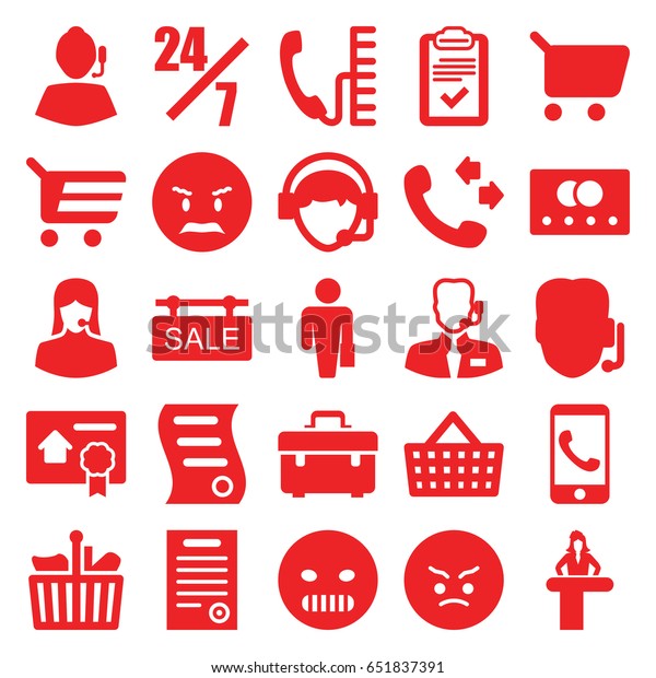 Customer Icons Set Set 25 Customer Stock Vector (Royalty Free) 651837391
