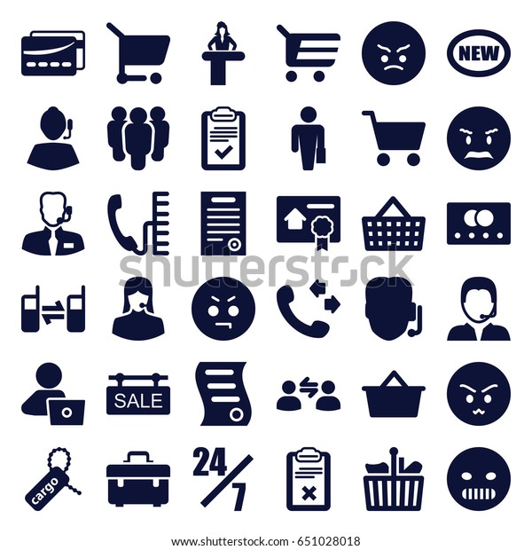 Customer Icons Set Set 36 Customer Stock Vector (Royalty Free) 651028018