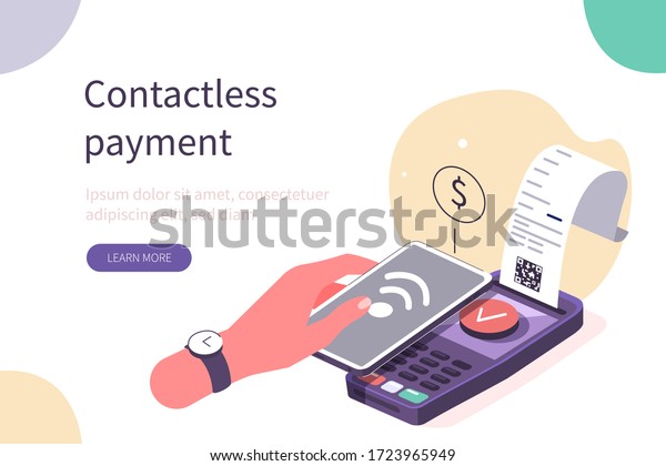 Customer Purchasing Tapping Credit Card On Stock Vector (Royalty Free ...
