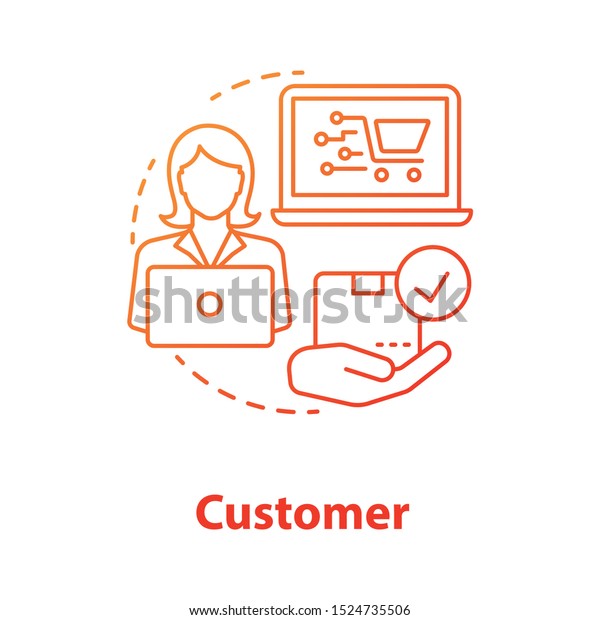 Customer Red Concept Icon Online Shopping Stock Vector (Royalty Free ...