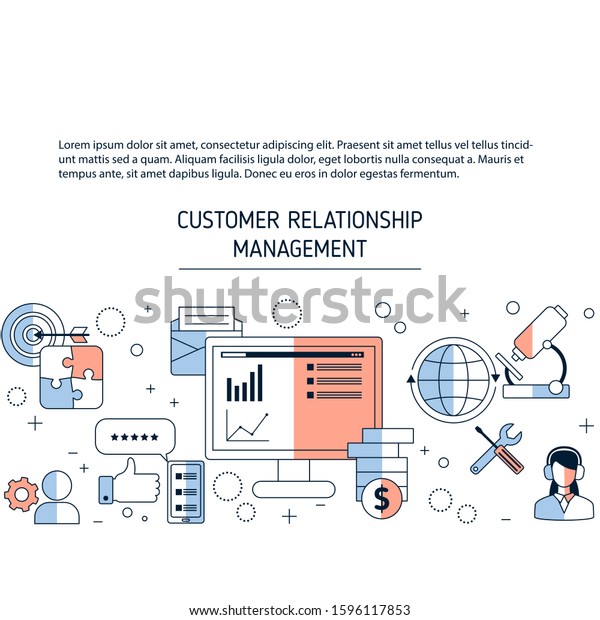 Customer Relationship Management Background Icons Vector Stock Vector ...
