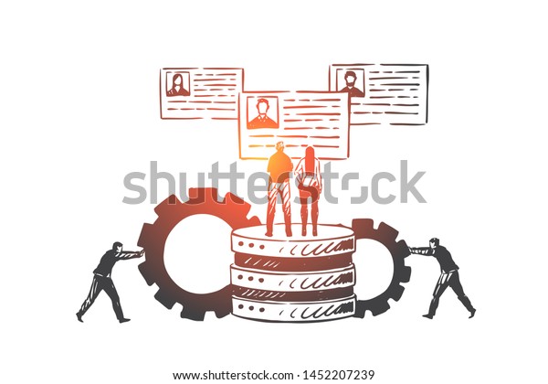 Customer Relationship Management Crm Concept Sketch Stock Vector ...
