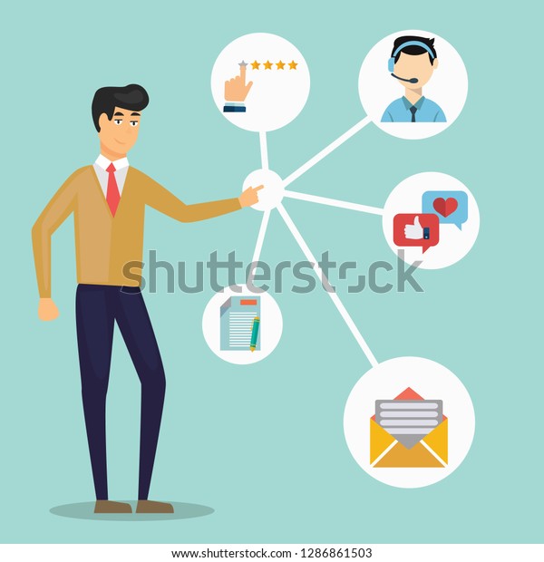 Customer Relationship Management System Managing Interactions Stock ...