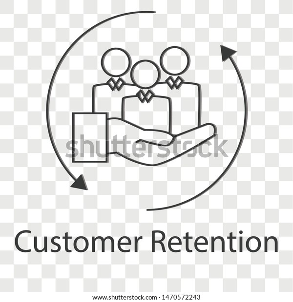 Customer Retention Icon On Transparency Background Stock Vector ...