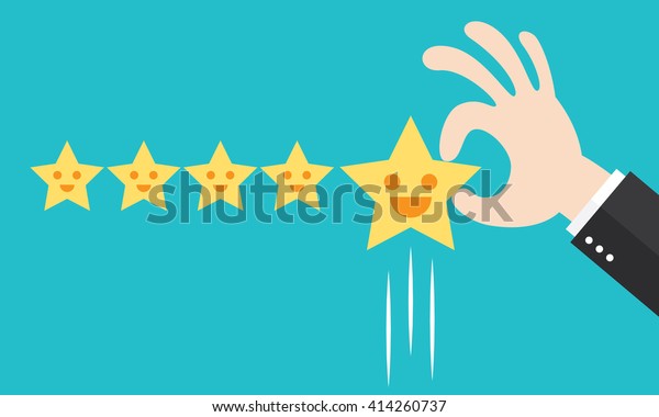 Customer Review Give Five Star Positive Stock Vector (Royalty Free ...