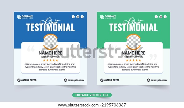 Customer Review Section Design Photo Placeholder Stock Vector (Royalty ...