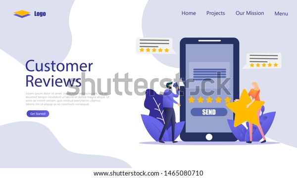 Customer Reviews Vector Concept Illustration Suitable Stock Vector ...