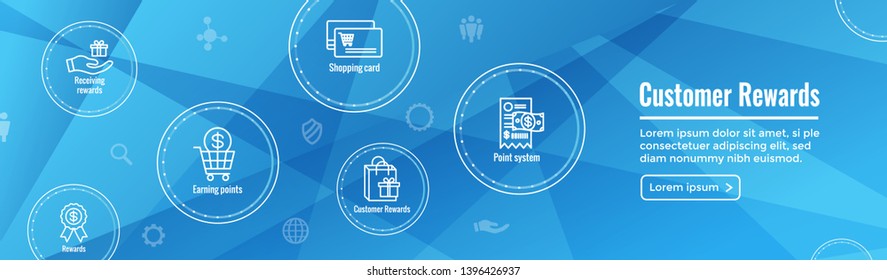 Customer Rewards Icon Set Web Header Stock Vector (Royalty Free ...