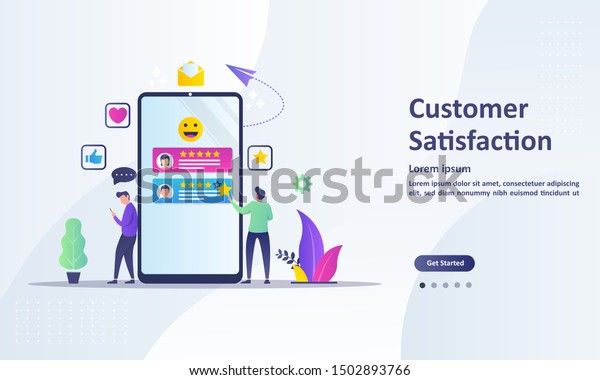 Customer Satisfaction Concept Design People Give: เวกเตอร์สต็อก (ปลอด ...