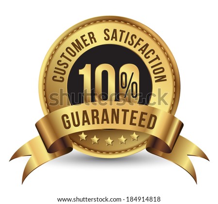 Customer Satisfaction Guaranteed Gold Badge Banner Stock Vector ...