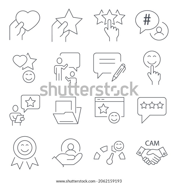 Customer Satisfaction Icons Set Customer Satisfaction Stock Vector ...