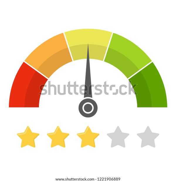 Customer Satisfaction Meter Star Rating Vector Stock Vector (Royalty ...