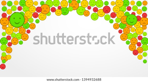 Customer Satisfaction Smiles Form Various Emotions Stock Vector ...