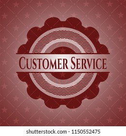 Customer Service Badge Red Background Stock Vector (Royalty Free ...