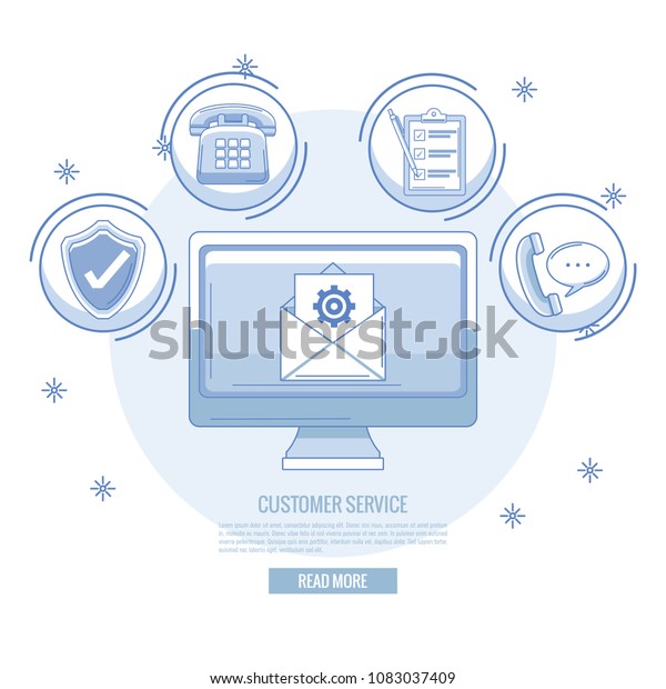 Customer Service Banner Stock Vector (Royalty Free) 1083037409 ...