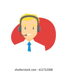 Customer Service Blond Guy Icon Cartoon Stock Vector (Royalty Free ...
