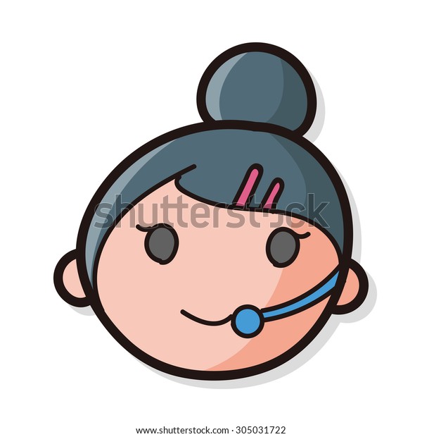 Customer Service Color Doodle: vector de stock (libre de regalías ...