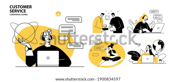 Customer Service Concept Illustrations Collection Individual Stock ...