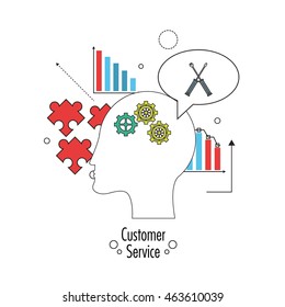 Customer Service Concept Represented By Head Stock Vector (Royalty Free ...